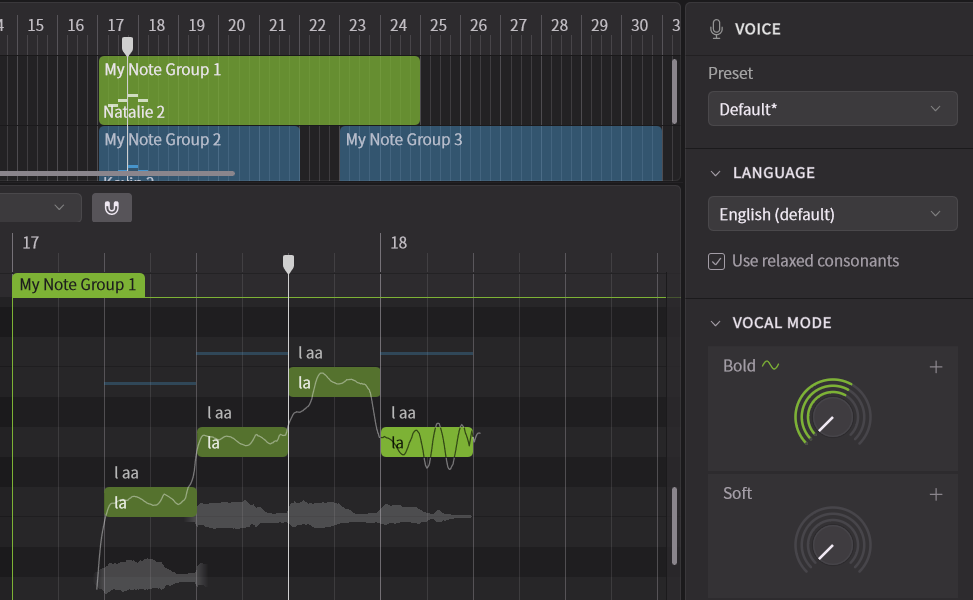 Note Groups | Synthesizer V Studio 2 Pro User Manual