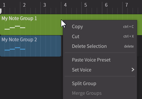 Note Groups | Synthesizer V Studio 2 Pro User Manual